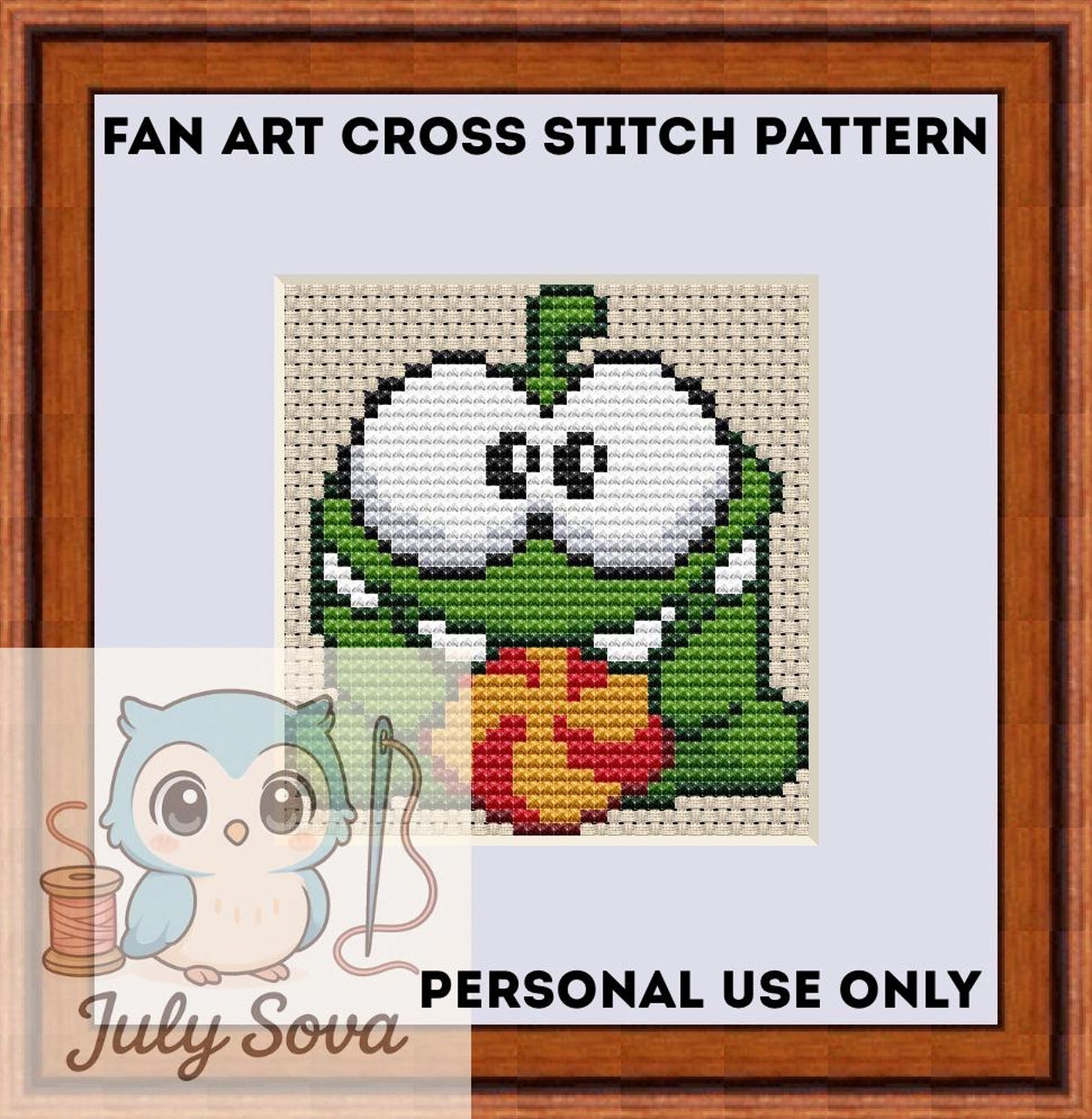 Cross Stitch Pattern Embroidery – Om Nom / Inspired Cut the Rope - Etsy