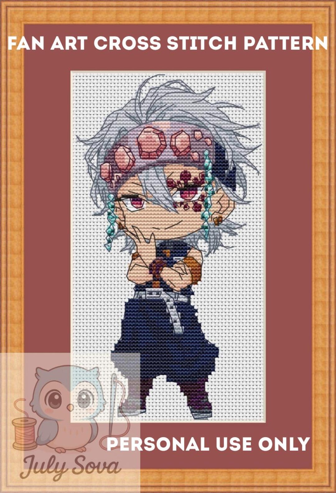 Cross Stitch Pattern Embroidery Inspired Anime / Demon Slayer / Fan Art ...