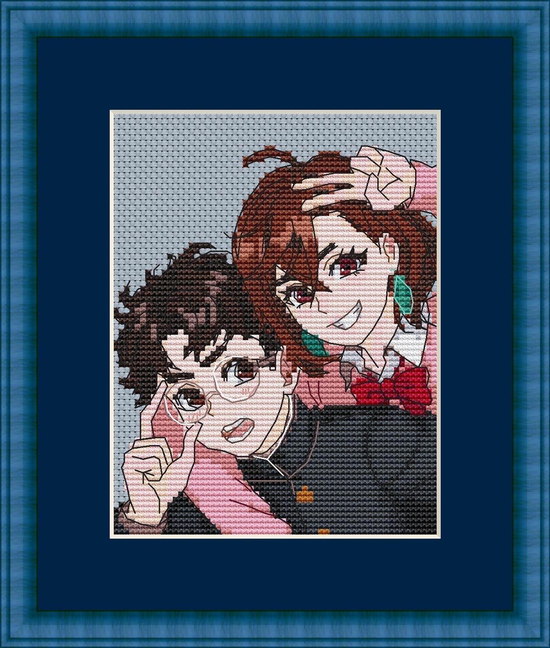 Cross Stitch Pattern Anime Dandadan okarun and Momo - Etsy