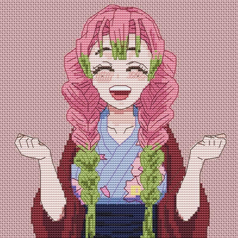 Cross Stitch Pattern Anime Kimetsu No Yaiba, Demon Slayer “mitsuri ...