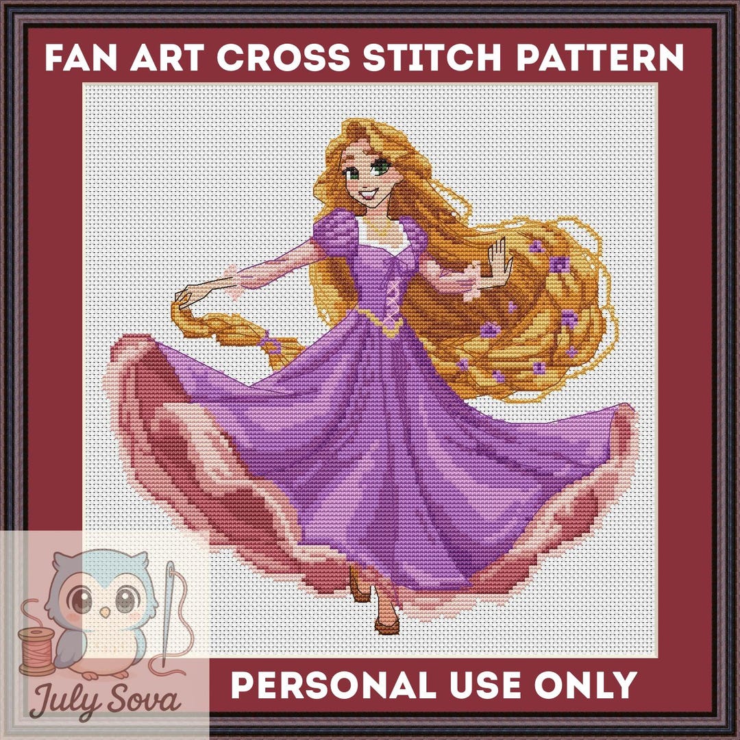 Cross Stitch Pattern Embroidery – Inspired Rapunzel - Etsy