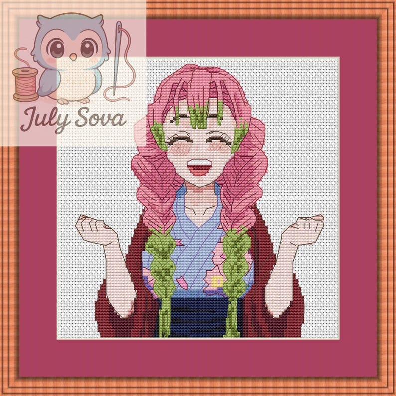 Cross Stitch Pattern Anime Kimetsu No Yaiba, Demon Slayer “mitsuri ...
