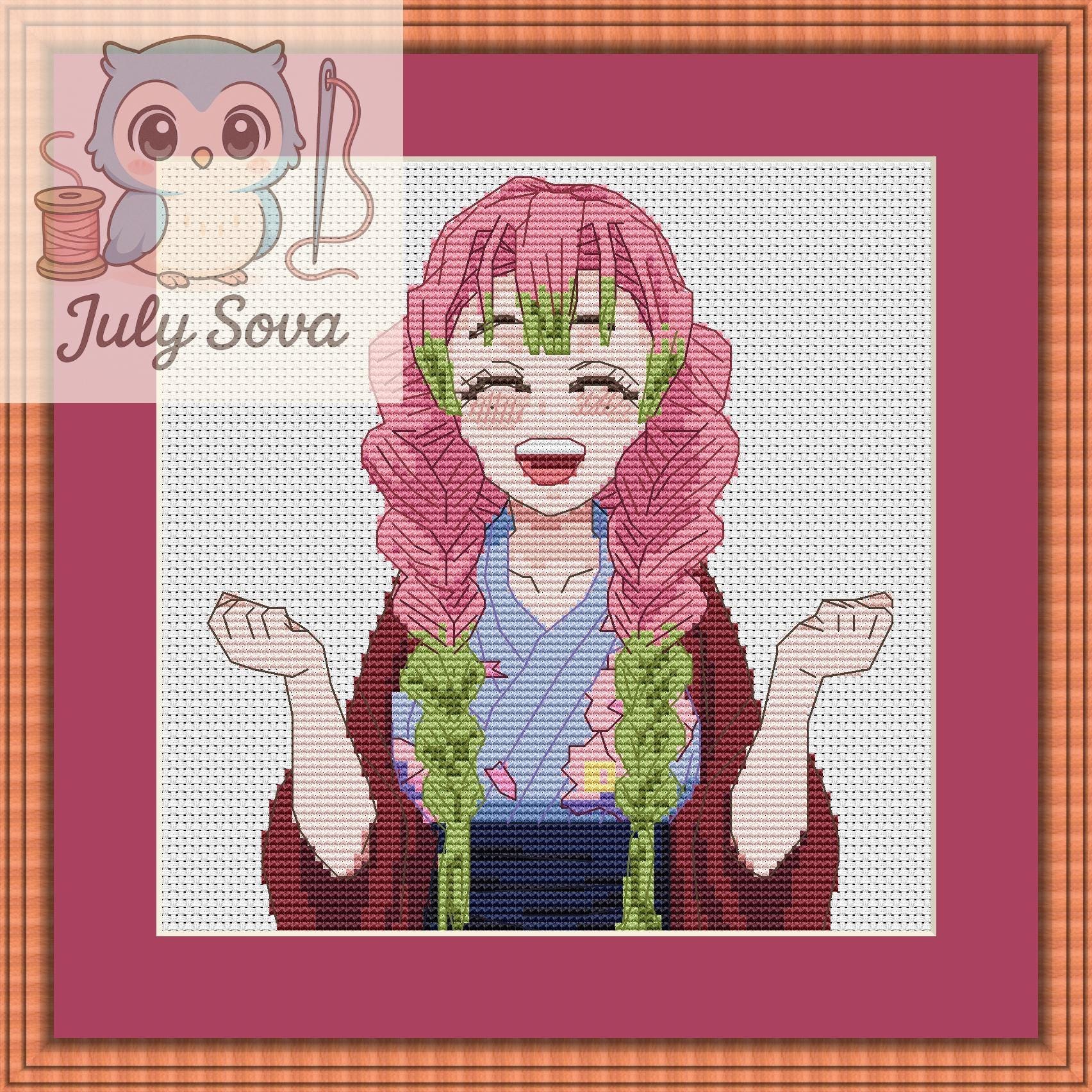 Cross Stitch Pattern Anime Kimetsu No Yaiba, Demon Slayer “mitsuri ...