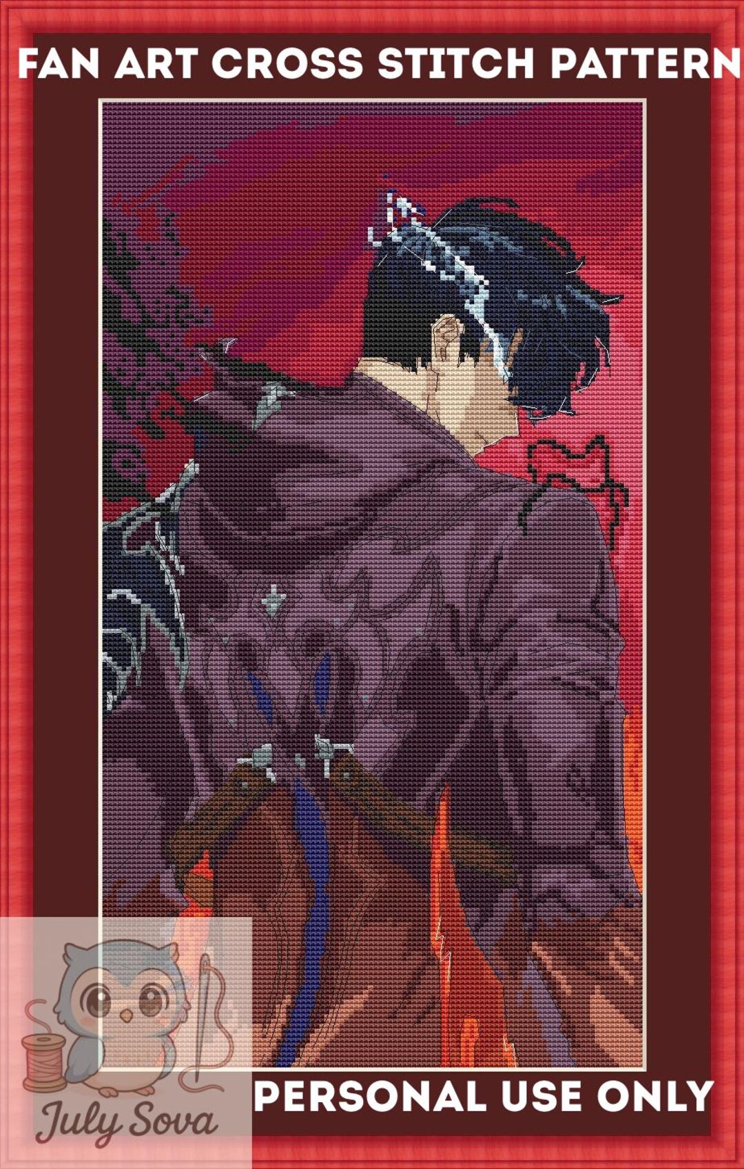 Solo Leveling Anime Cross Stitch Pattern: Sung Jin Woo (PDF Pattern ...