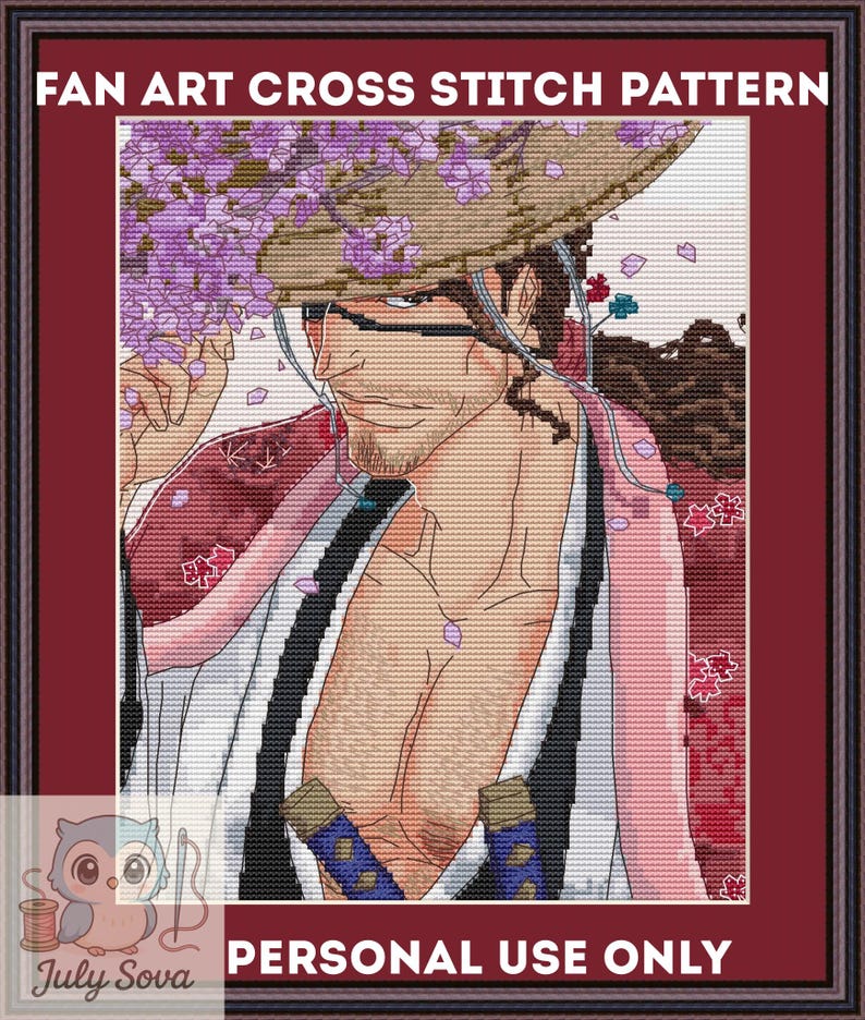 Inspired – Fan Art Captain Kyoraku Shunsui | Cross Stitch Pattern PDF ...