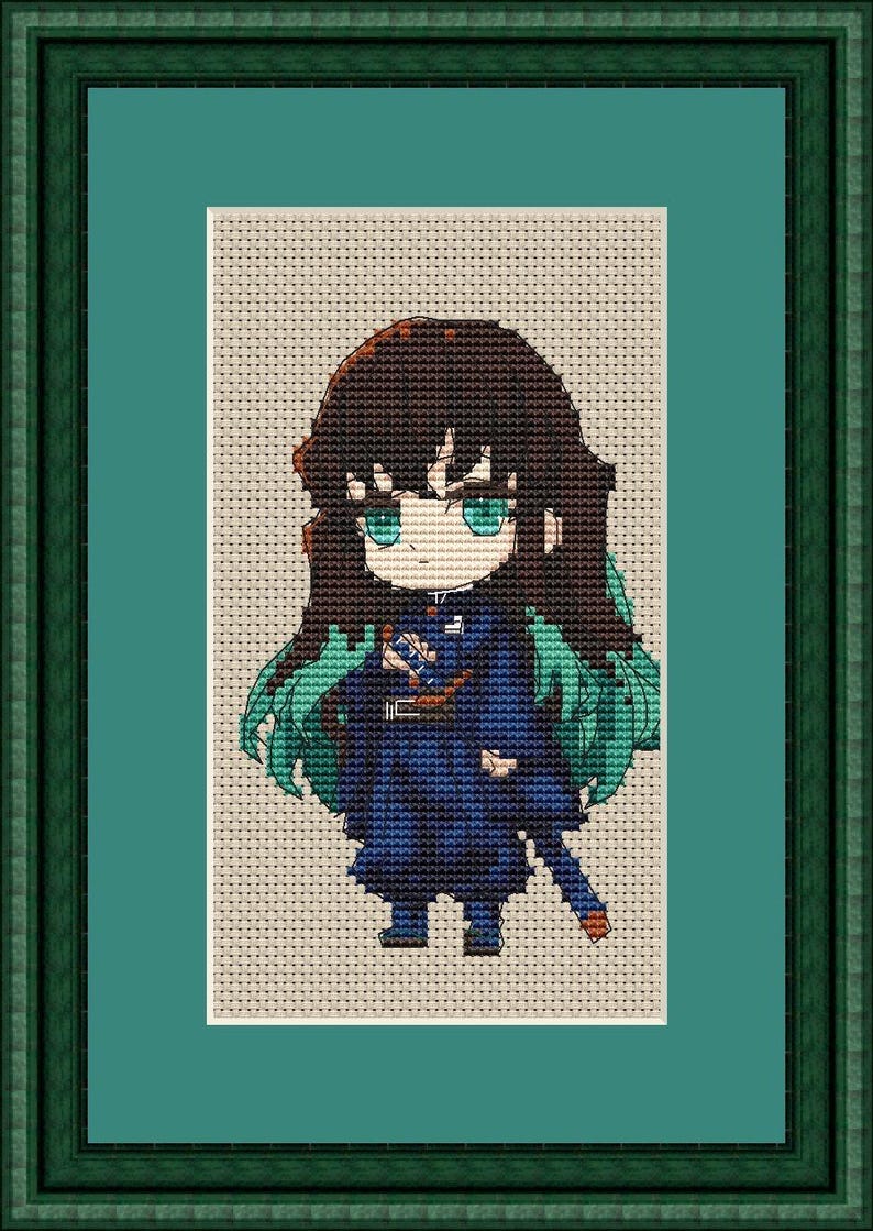 Cross Stitch Pattern Muichiro Tokito Demon Slayer PDF Download - Etsy