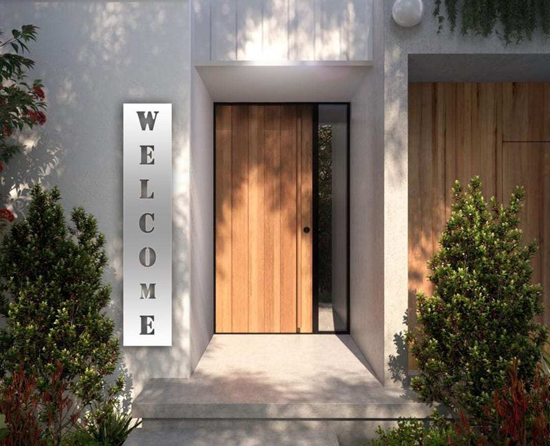 Vertical Welcome Sign Plasma Cut File: Customizable Home Decor (digital ...