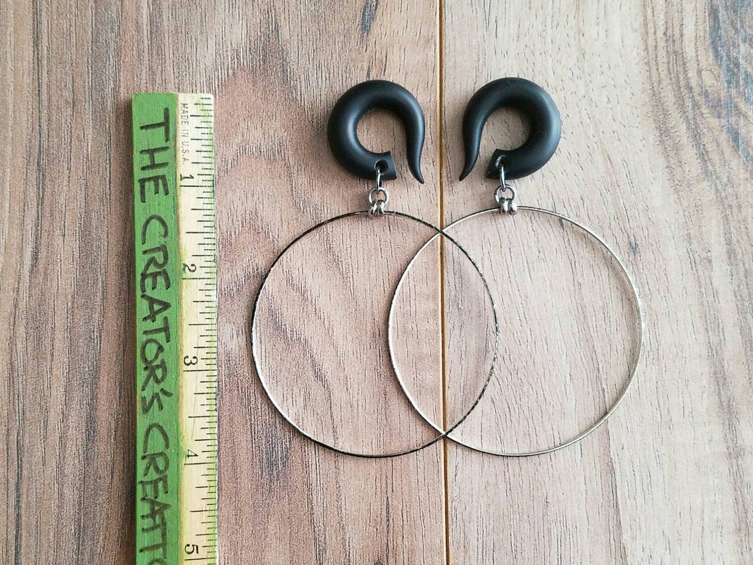 Vintage Silver Dangle Hoop Gauges // 2.5 Hoops // Drop Plugs - Etsy