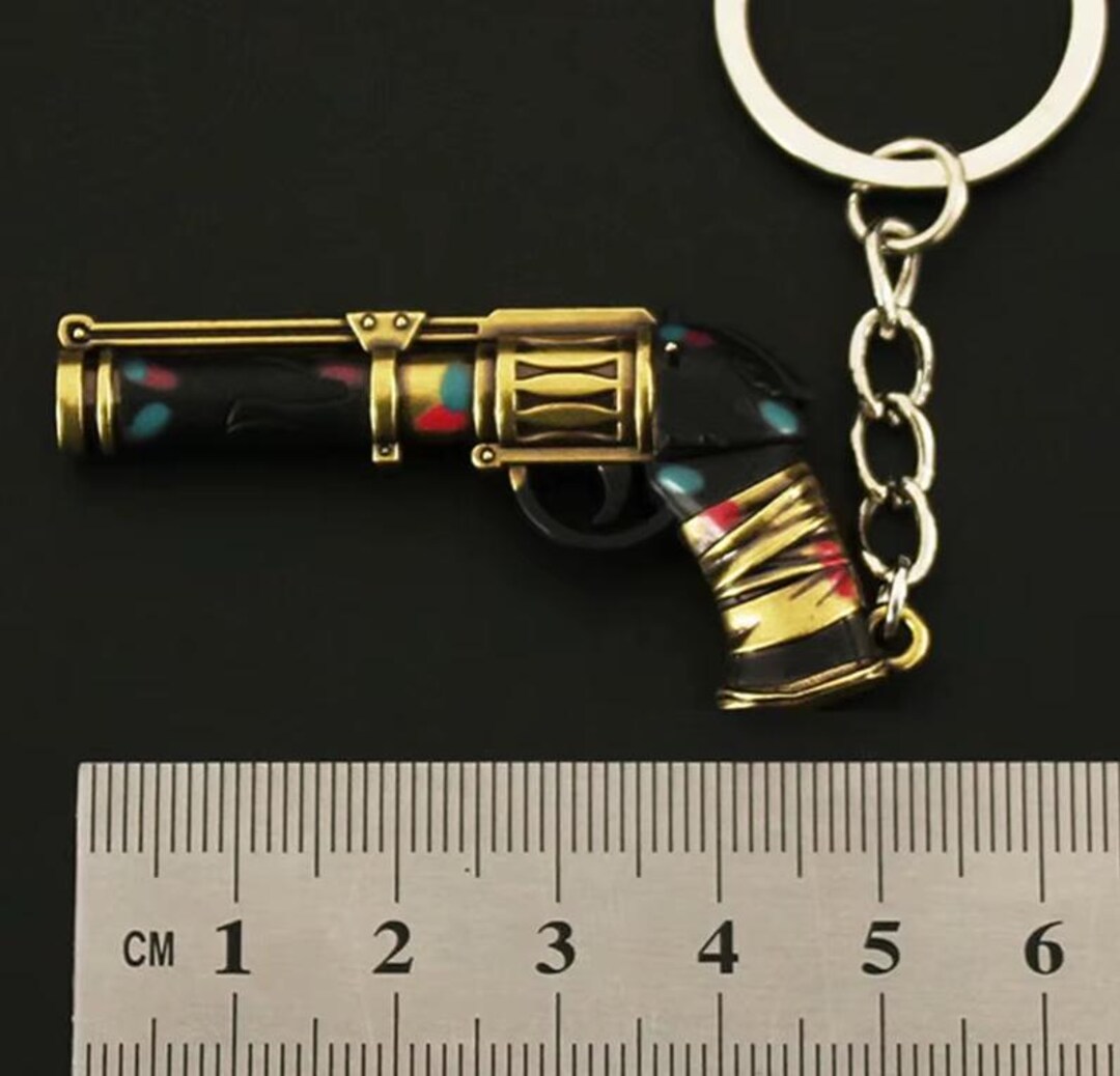 Arcane Jinx Pistol Keychain – Anime Key Ring – Metal Pendant Keychain ...