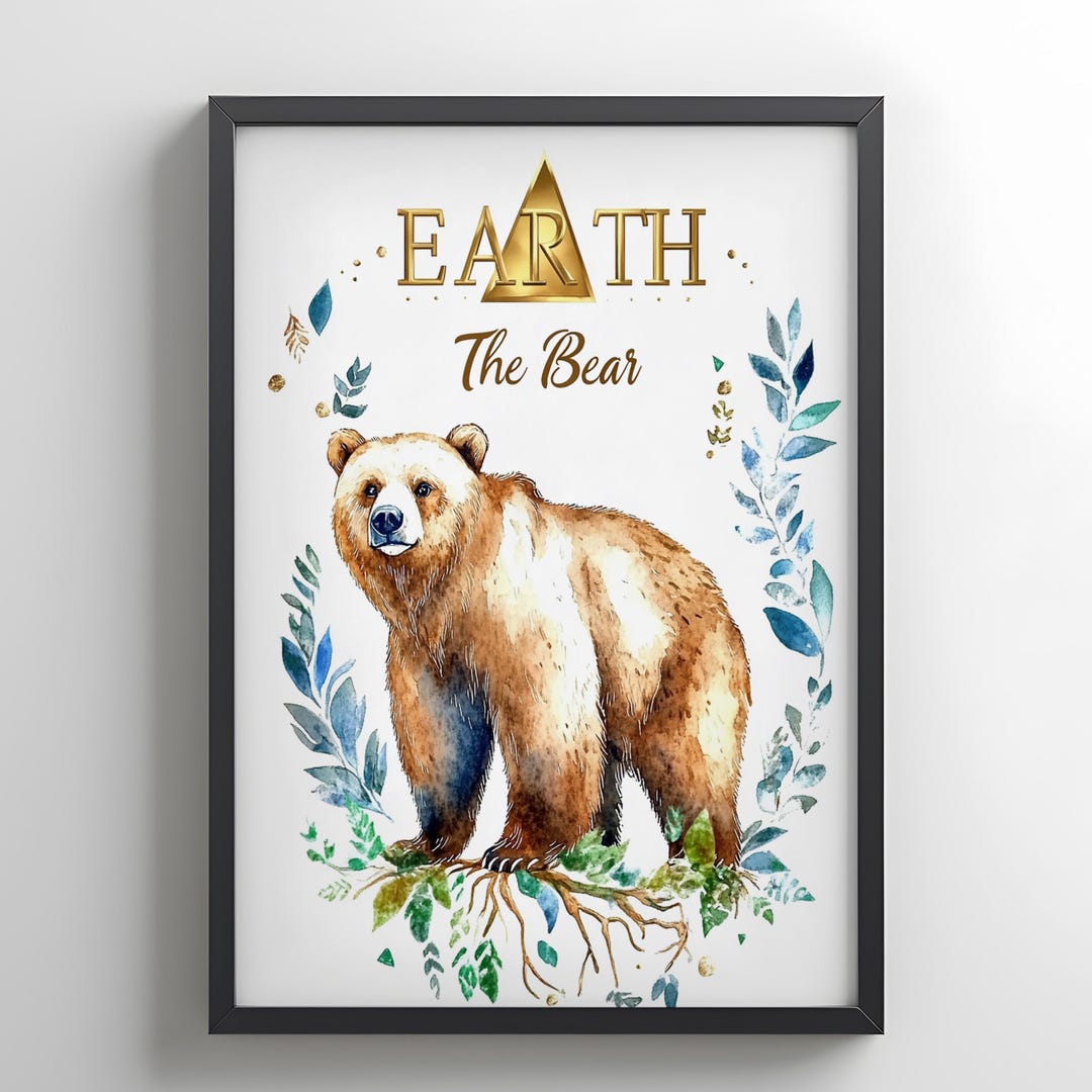 Bear Poster “earth – the Bear” | Grounding & Nature Power Wall Art ...