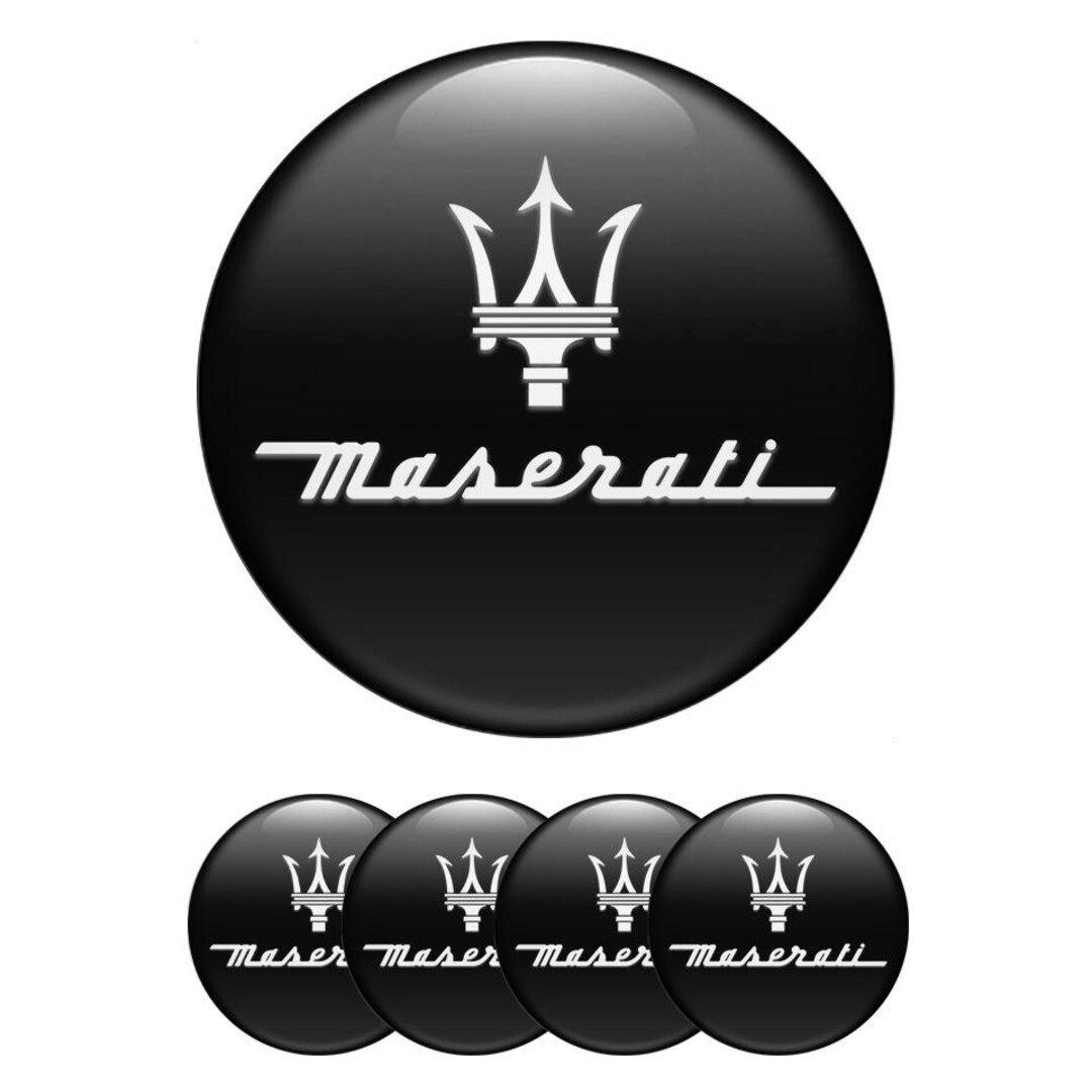 4 Pcs Maserati Wheel Centre Hub Caps 3D Self Adhesive Stickers High ...