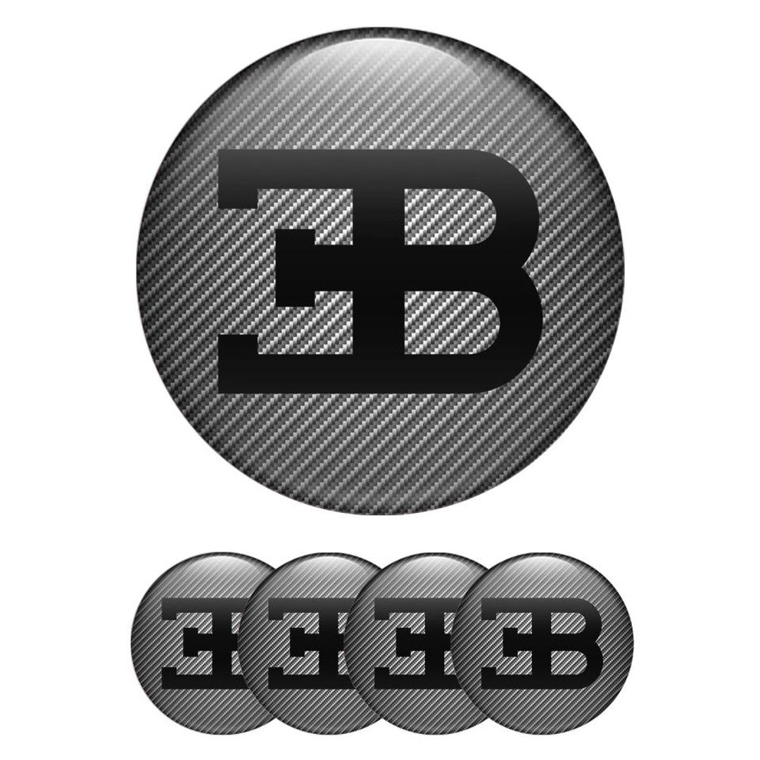 4 Pcs Bugatti Еmblem Domed Stickers 3D Gel Silicone Self Adhesive ...