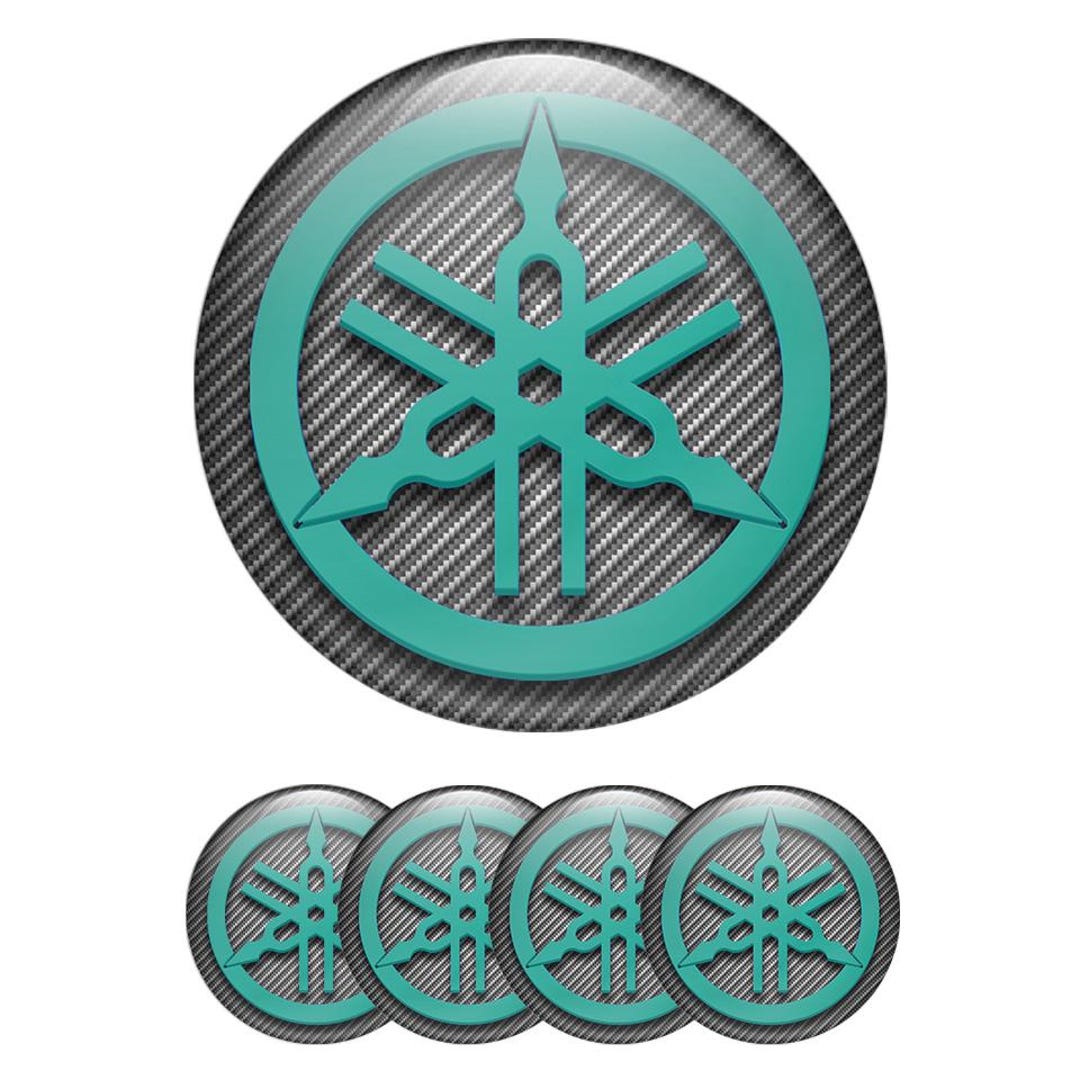 4 Pcs Yamaha Wheel Centre Caps 3D Gel Silicone Stickers Self Adhesive ...