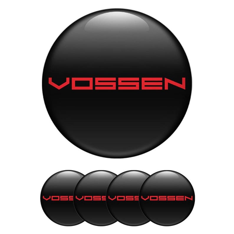 4 X Vossen Wheel Center Cap Stickers 3D Self Adhesive Emblem Domed High ...