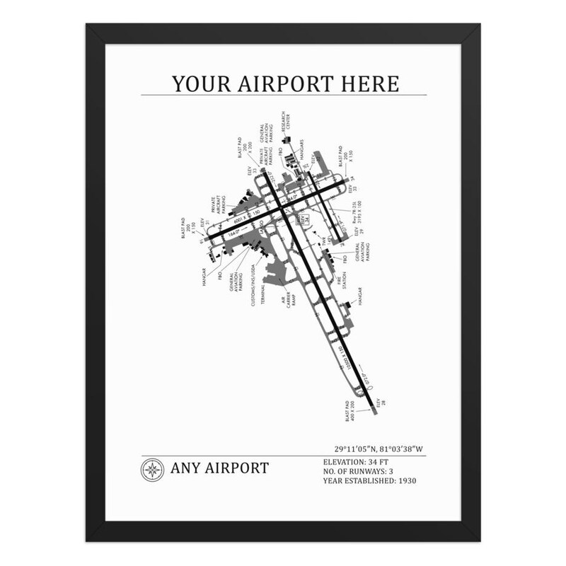 Airport Runway Map - Etsy