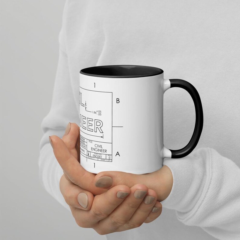 Civil Engineer Coffee Mug – Engineering Drawing With Dimensions, GD&T ...