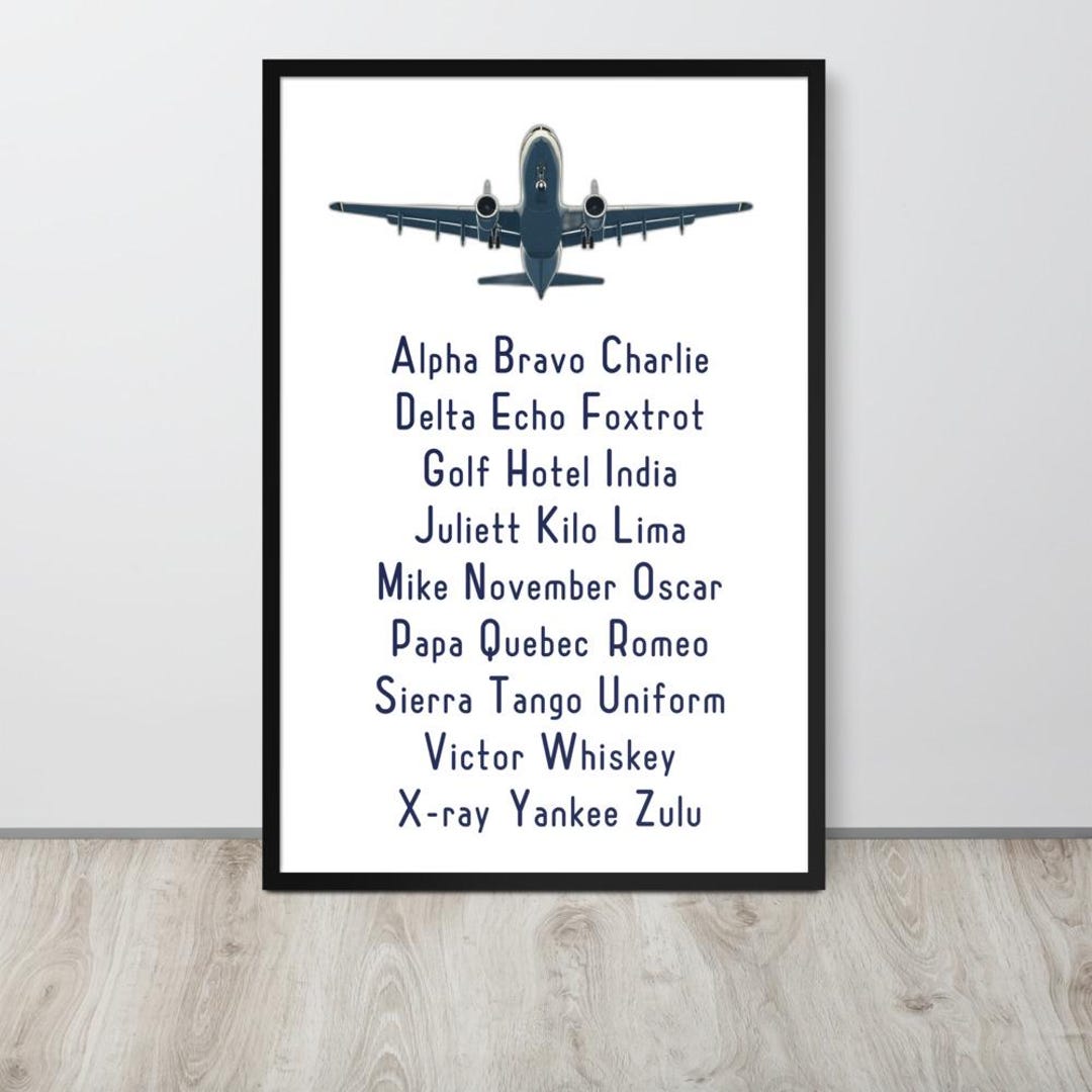 Aviation Phonetic Alphabet Poster Wall Art Phonetic Alphabet Decor Gift ...