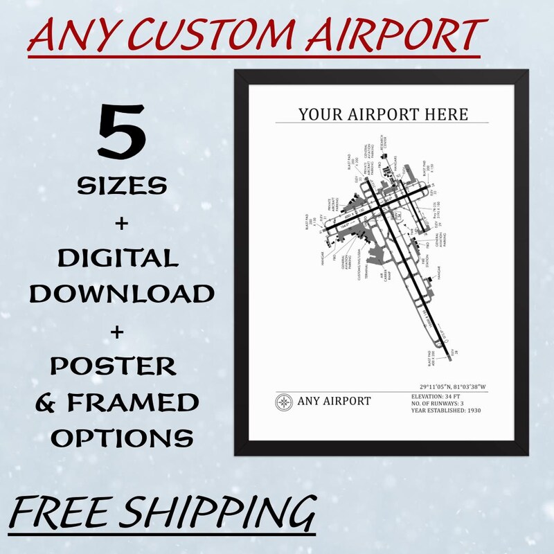 Airport Runway Map - Etsy