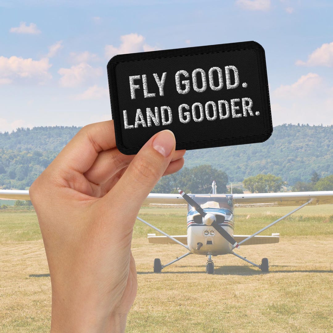 Aviation Patch Fly Good Land Gooder Embroidered Patch & Keychain ...
