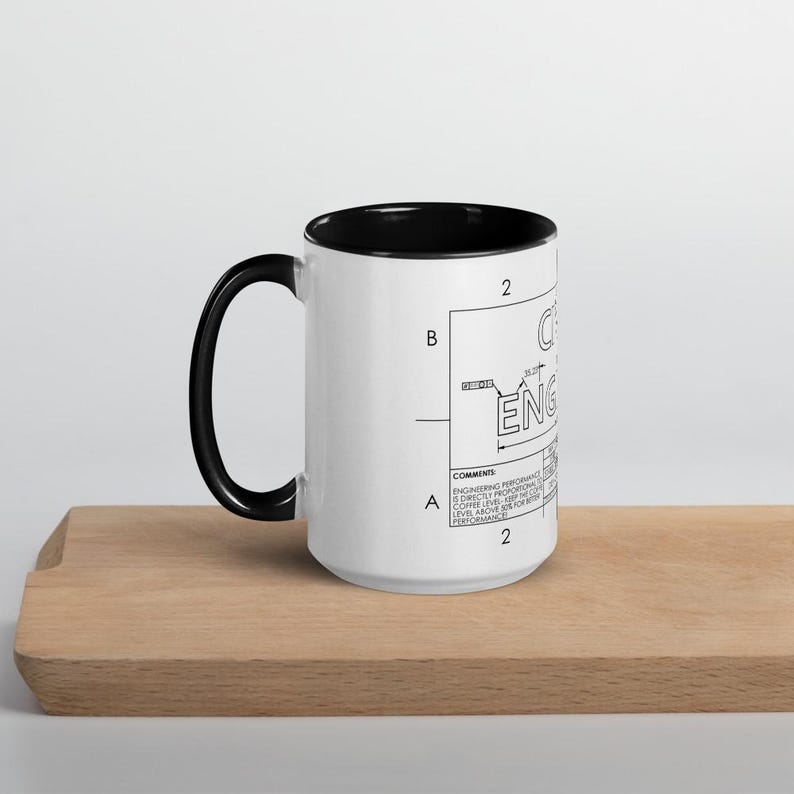 Civil Engineer Coffee Mug – Engineering Drawing With Dimensions, GD&T ...