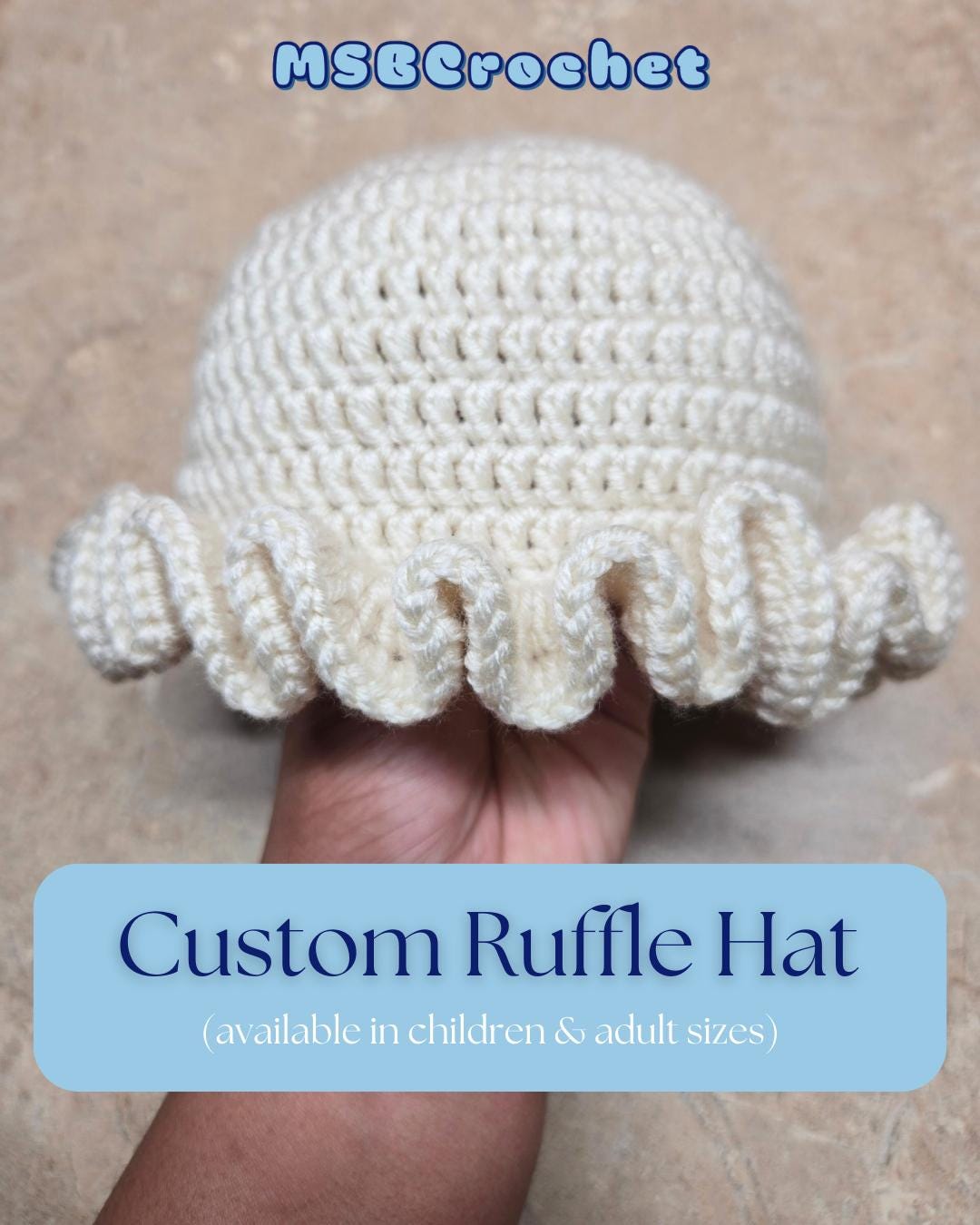 Custom Ruffle Hat for Children and Adults, Handmade to Order, Custom ...
