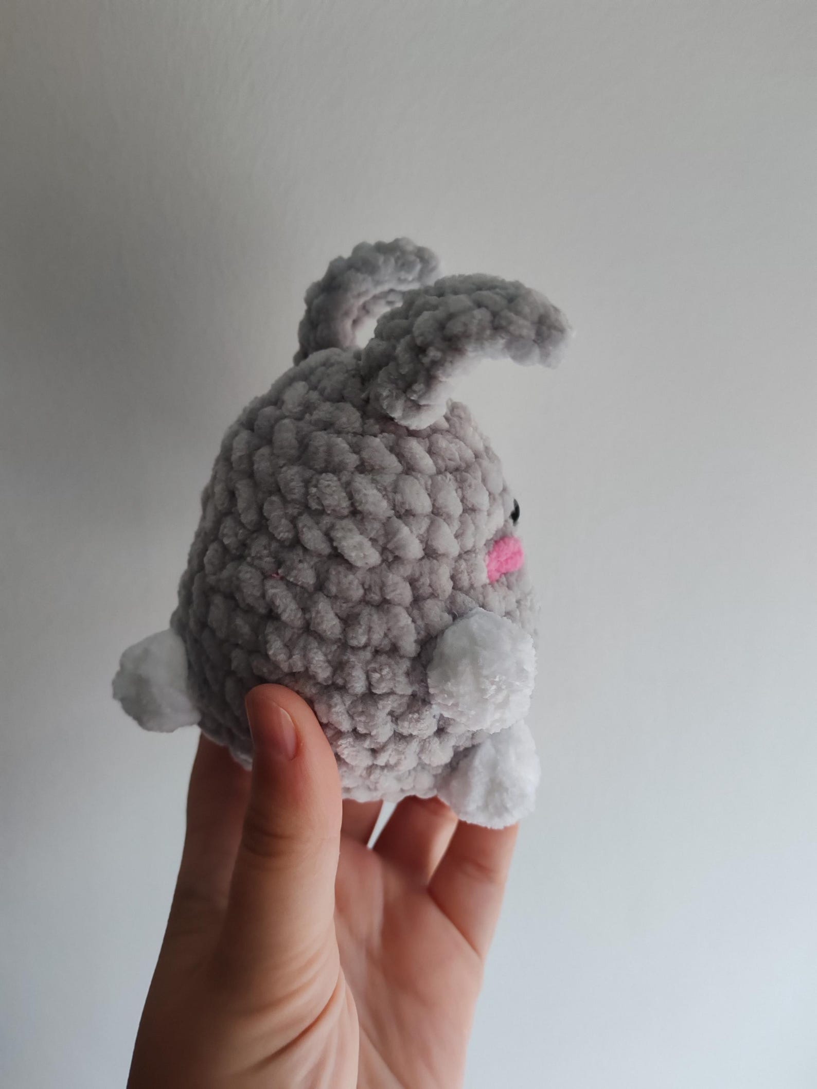 Gray and Black Bunny Rabbit Plush Toy Handmade Crochet Amigurumi - Soft ...