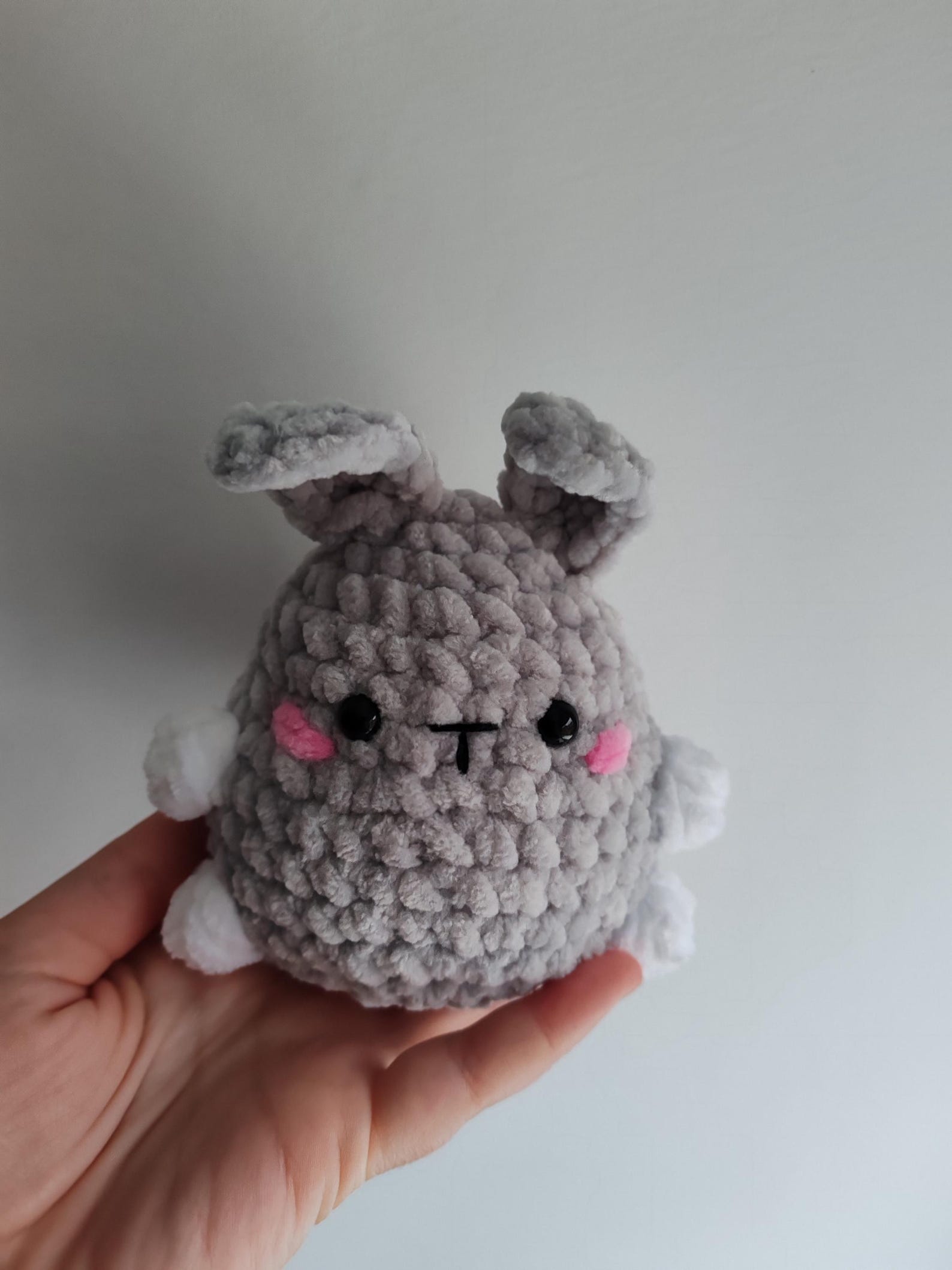Gray and Black Bunny Rabbit Plush Toy Handmade Crochet Amigurumi - Soft ...