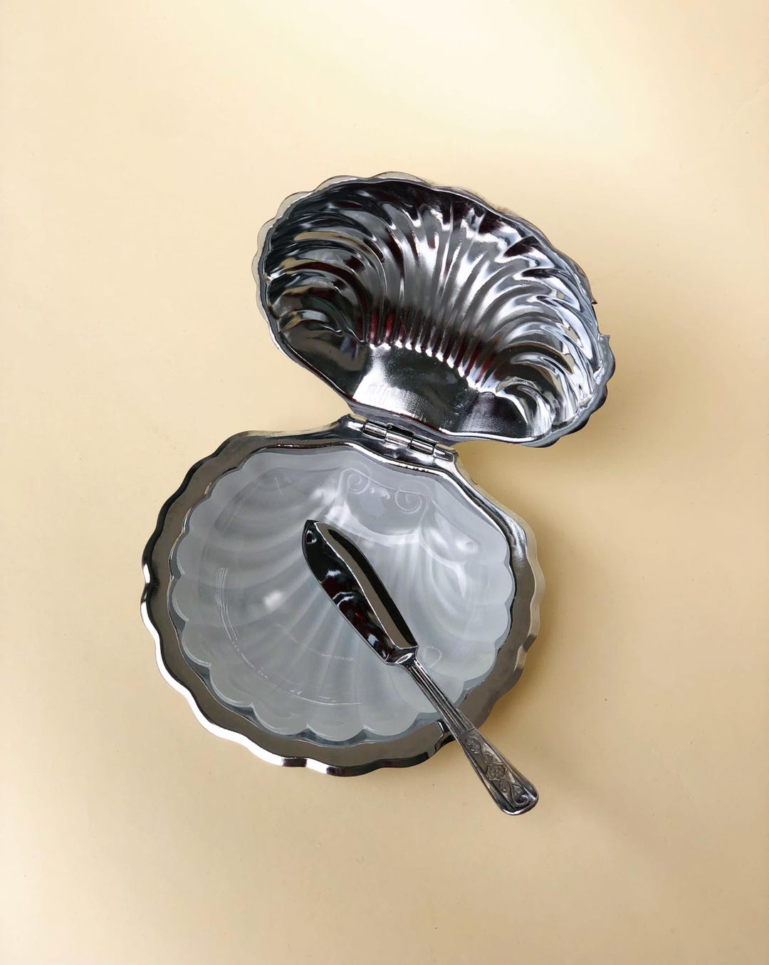 Vintage Silver Sea Shell Butter Dish – Mid-century Elegance - Made in ...