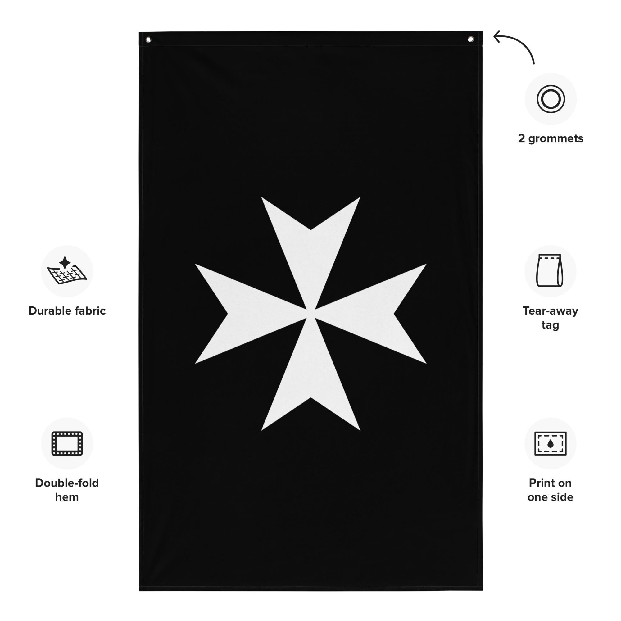 Knights Hospitaller Banner Knights Of Malta Crusades Maltese Cross