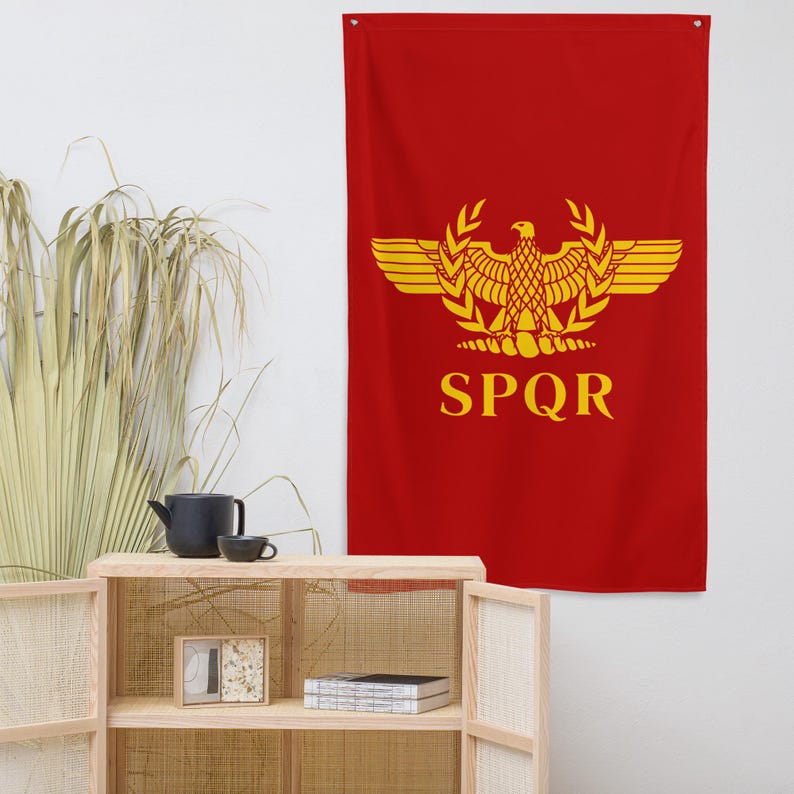 Ancient Rome Eagle Flag - Roman Empire SPQR Banner - Julius Caesar ...