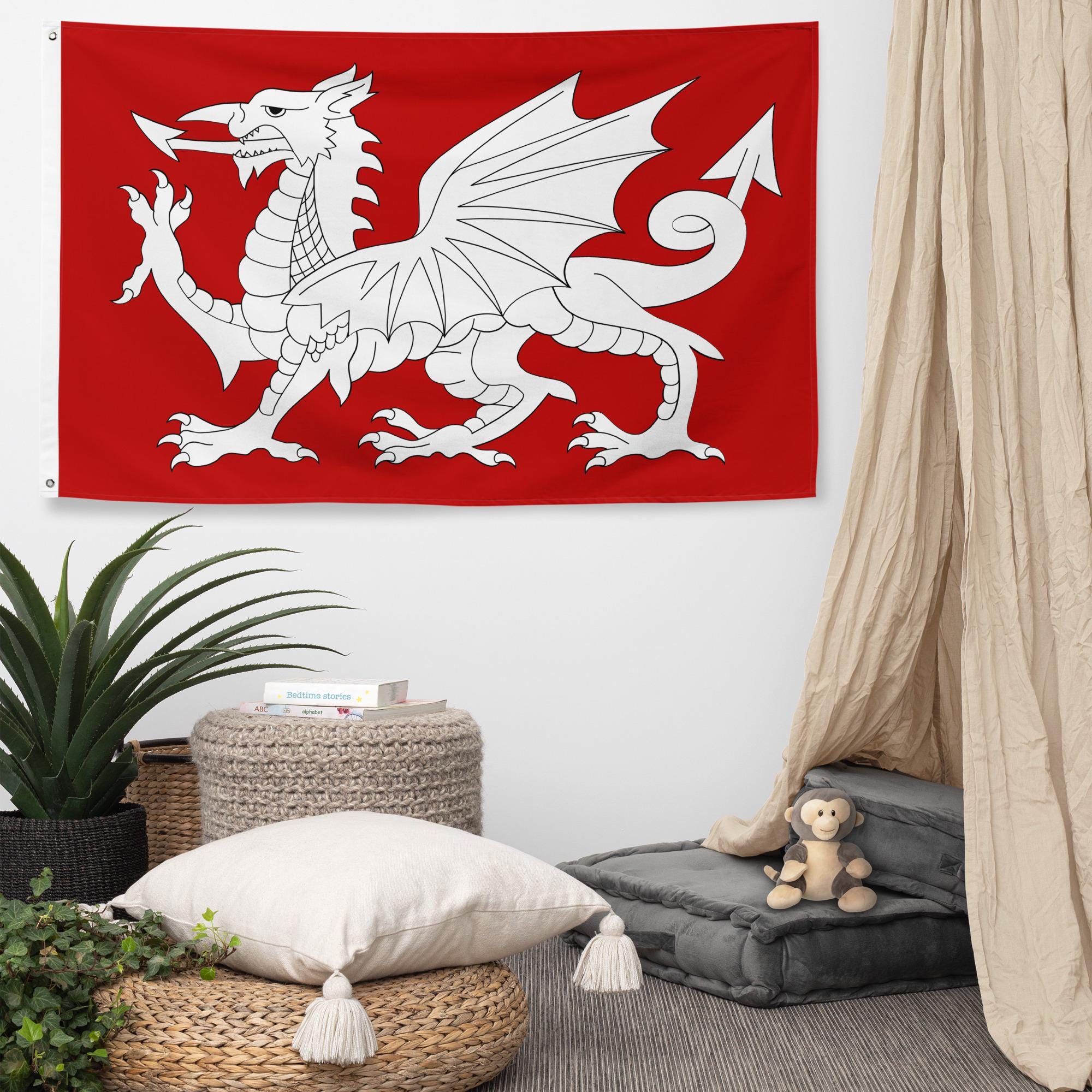 White Dragon Anglo Saxon Flag - Anglo-saxon England Flag - English ...