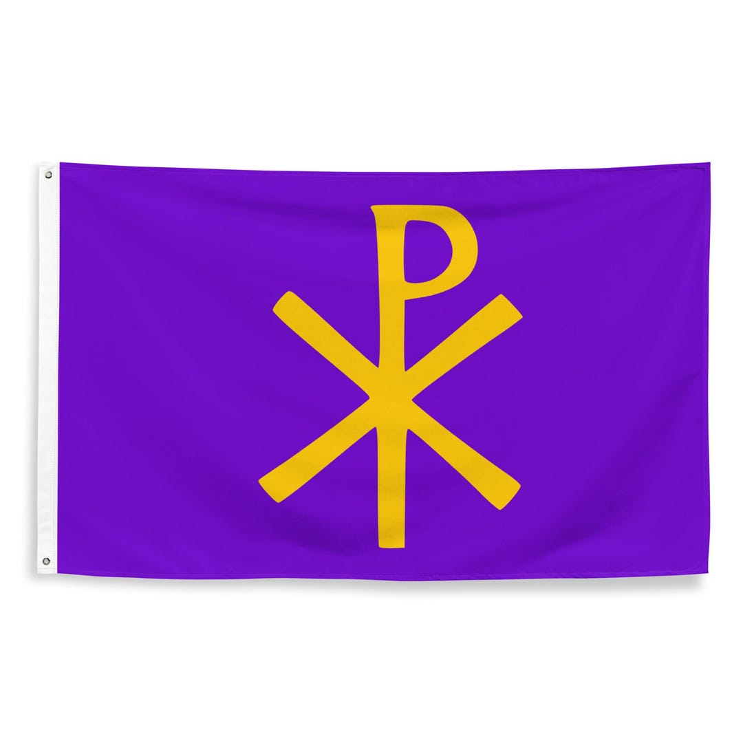 Christogram Chi Rho Flag - Christian Ancient Rome Gift Christianity ...