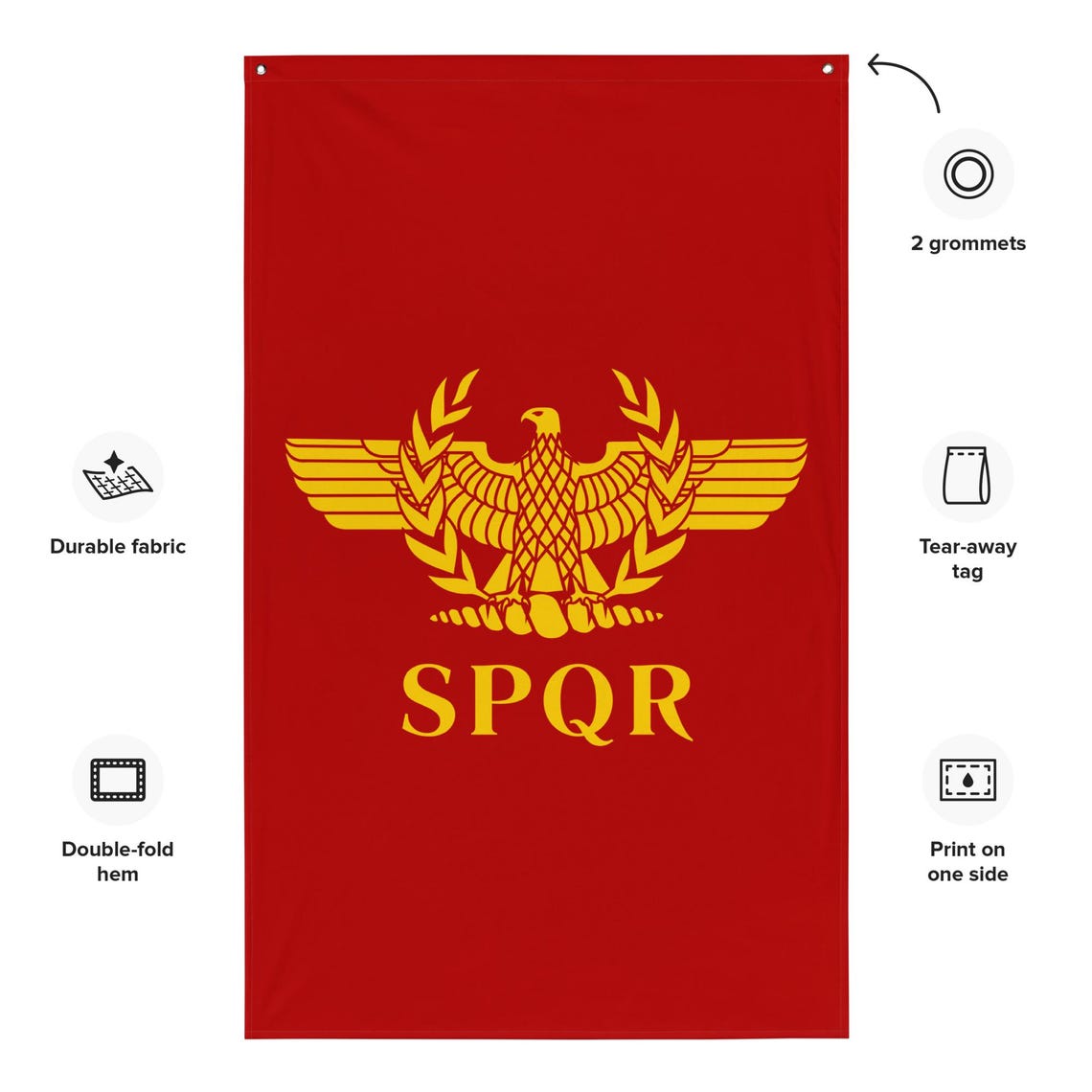Ancient Rome Eagle Flag - Roman Empire SPQR Banner - Julius Caesar ...