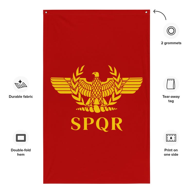 Ancient Rome Eagle Flag - Roman Empire SPQR Banner - Julius Caesar ...