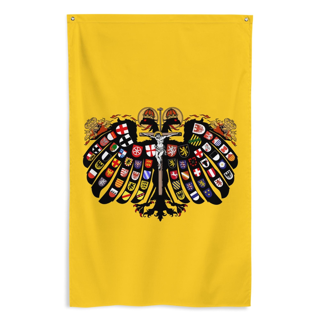 Holy Roman Empire Quaternion Eagle Banner - Medieval European History Decor - Historical German ...