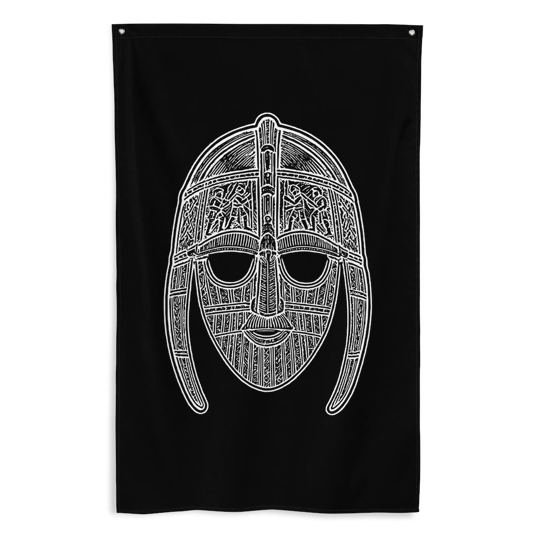 Sutton Hoo Helmet Anglo Saxon Banner - Anglo-saxon England Flag Decor ...
