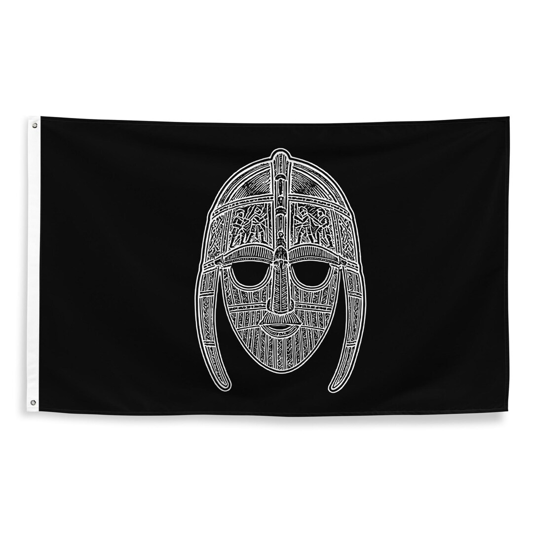 Sutton Hoo Helmet Anglo Saxon Flag - Anglo-saxon England Wall Decor ...