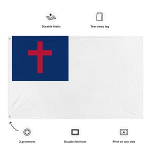 Christian Flag - Flag of Christianity - Baptist Lutheran Methodist ...