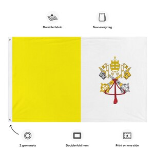 Vatican City Flag - Holy See Religious Flag - Catholic Church the Pope ...