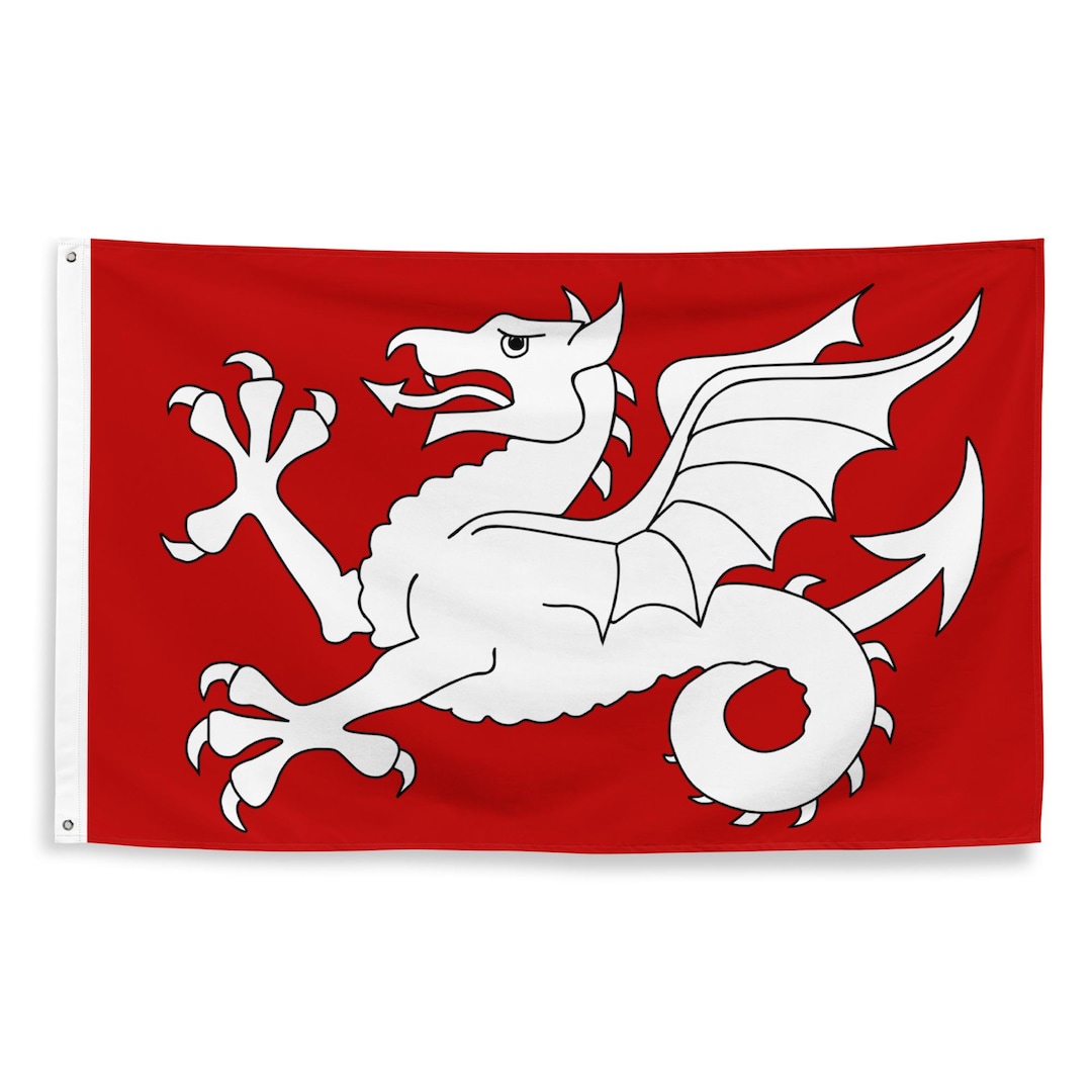 White Dragon Anglo Saxon Flag - Anglo-saxon England Flag - English ...