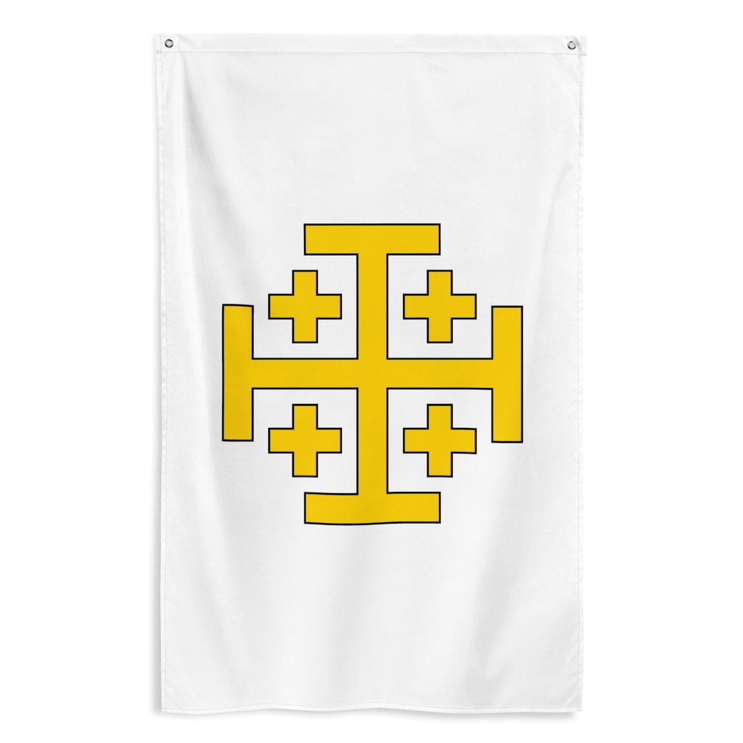 Kingdom of Jerusalem Banner - the Crusades Christian History Flag ...