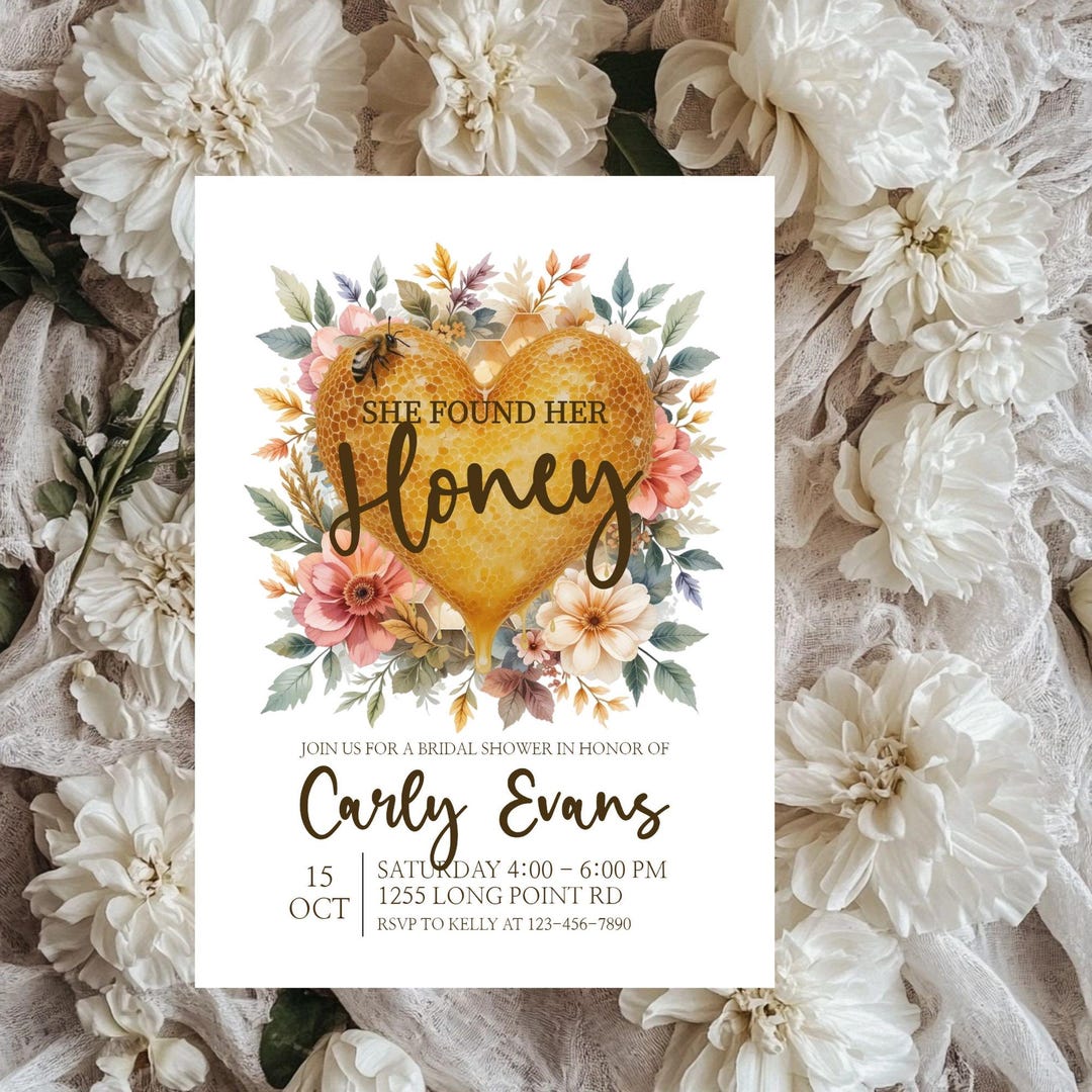 She Found Her Honey Bridal Shower Invitation |bride to Bee Invitation ...