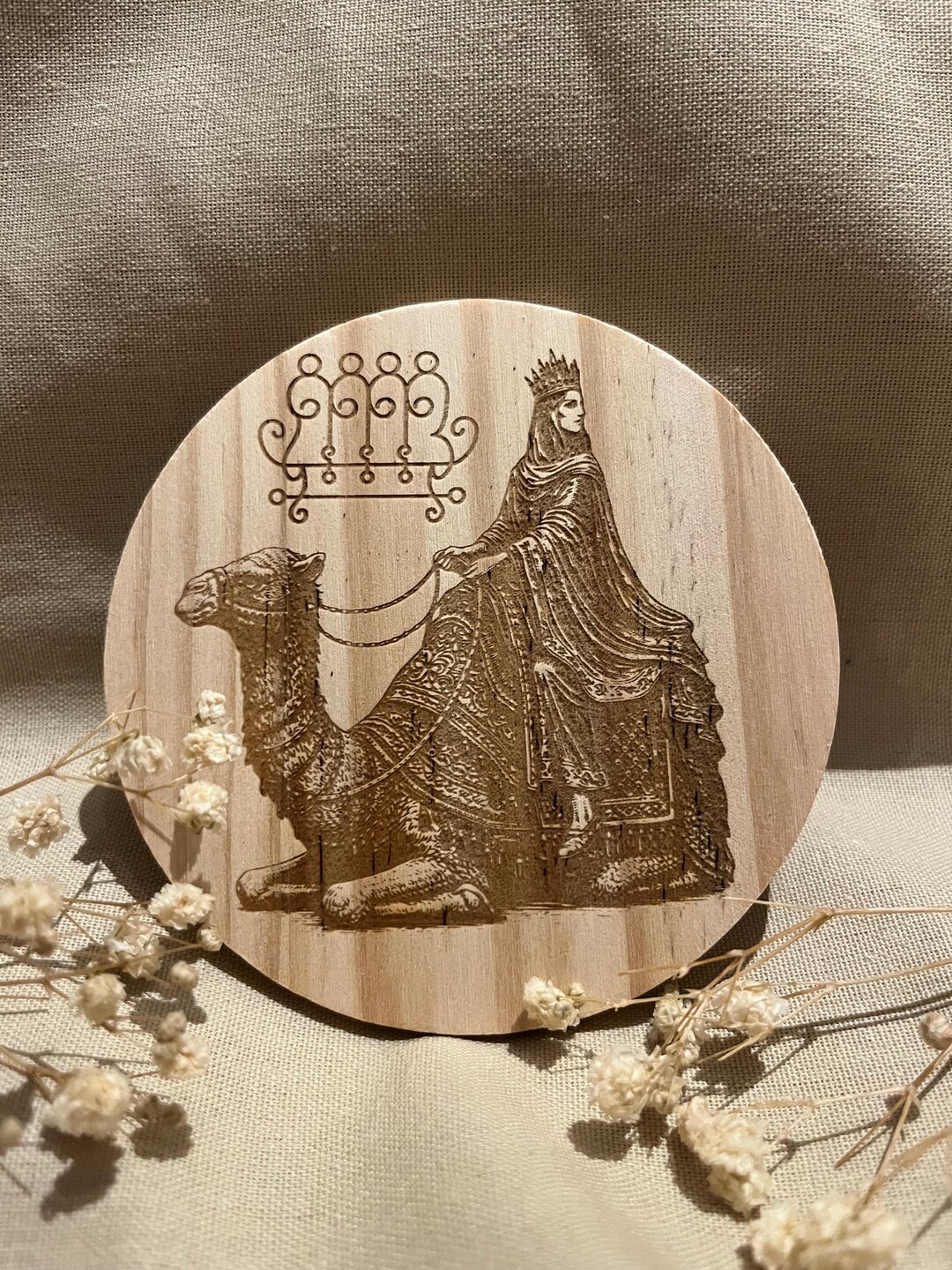 King Paimon Wooden Altar Art – Laser Engraved Ars Goetia Illustration ...