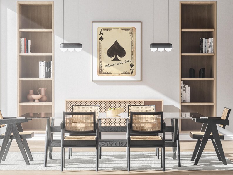 Vintage Ace of Spades Art Print – Retro Game Room Decor (digital ...