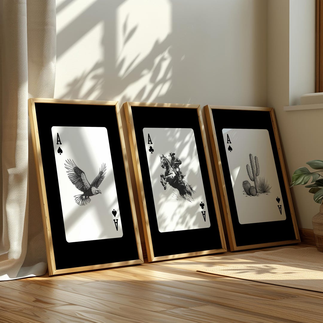 Cowboy Ace Playing Card Prints, Western Wall Art (digital Download) - Etsy