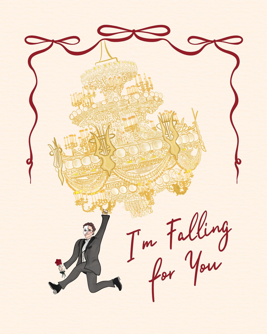 Phantom of the Opera Chandelier Valentines Card— Love Card for ...