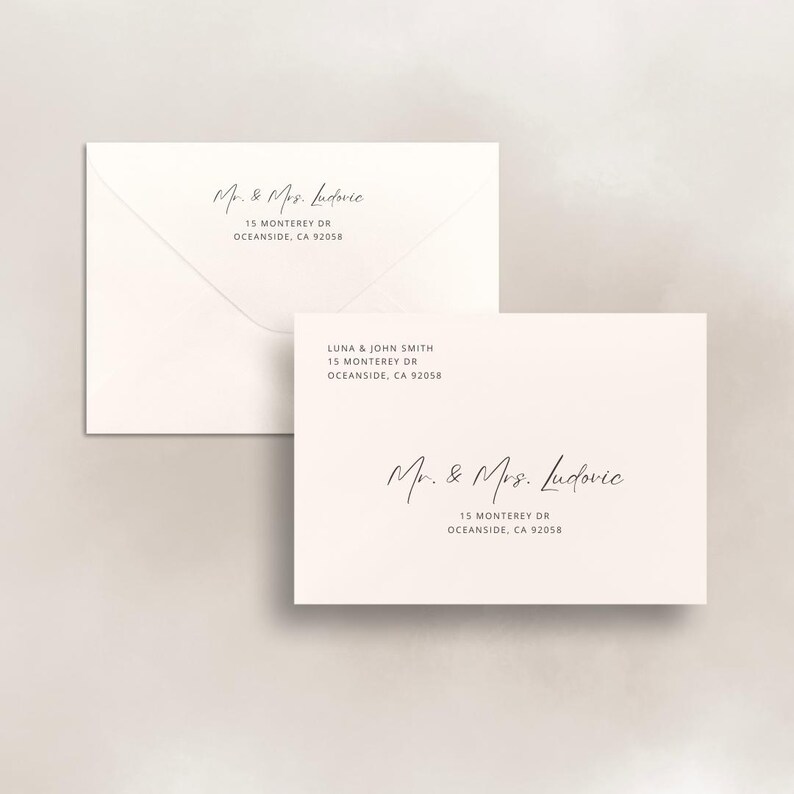 Minimalist Wedding Envelope Template Editable Canva Design for ...