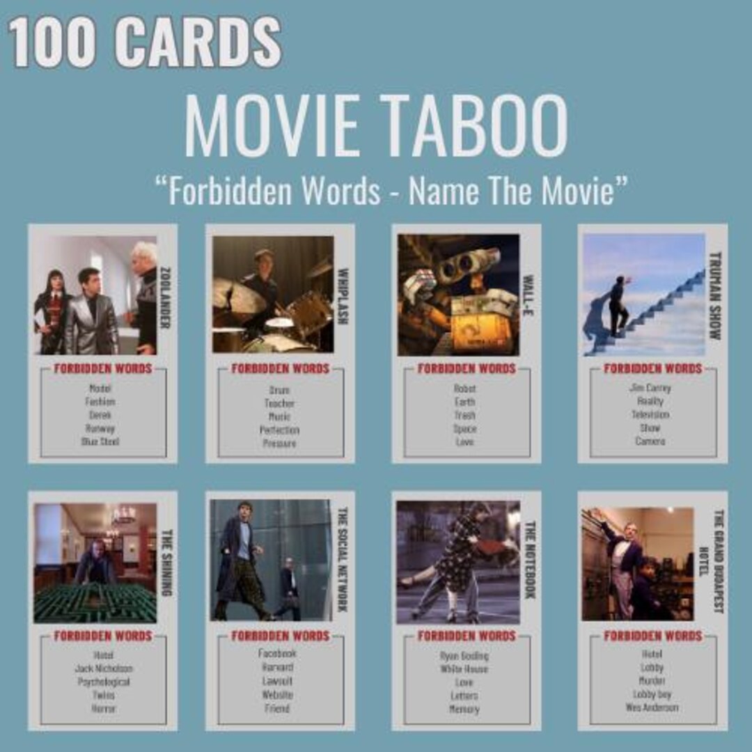Film Taboo: the Ultimate Movie Guessing Game Fun for Movie Lovers ...
