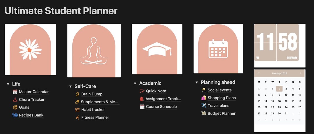 Ultimate Student Success Planner Premium Notion Template - Etsy