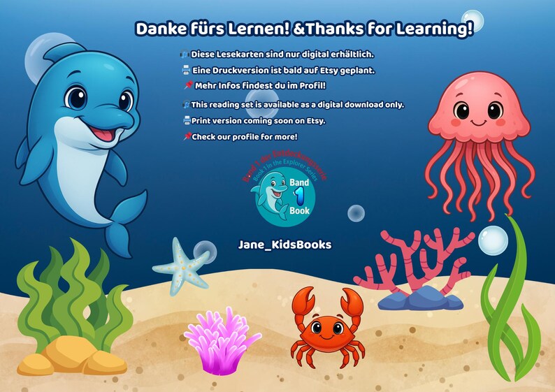 My Sea Animals Flashcards for Kids | Bilingual German English ...